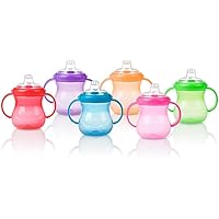 Amazon.com: Nuby Plastic Two-Handle No-Spill Grip N' Sip Cup with Soft Spout, 10 Ounce, Colors ...