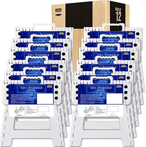 Utopia Home Folding Step Stool - (Pack of 12) Foot Stool with 9 Inch ...