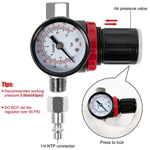 BEETRO HVLP Gravity Feed Air Spray Gun 20oz/600ml Capacity 5-10CFM 1 ...
