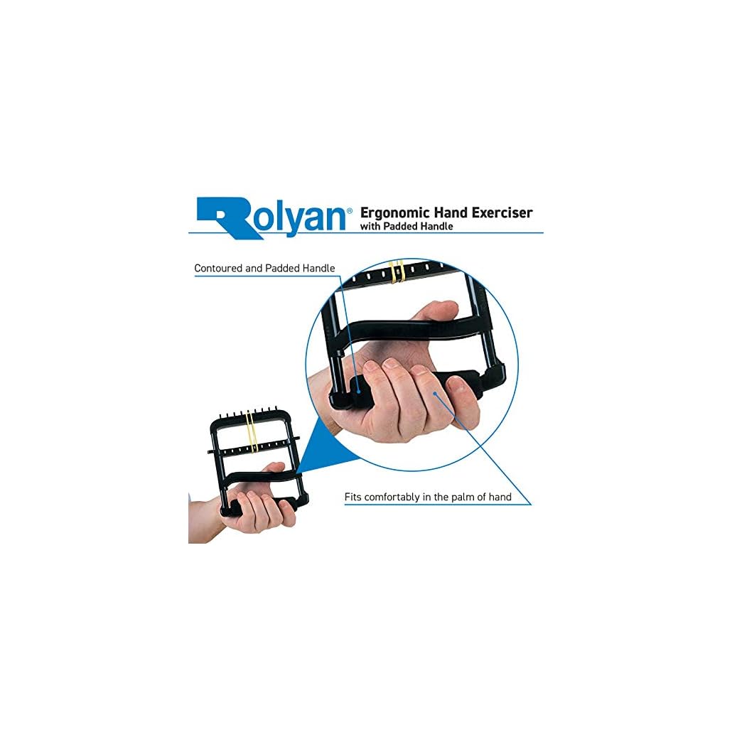 Rolyan Ergonomic Hand Exerciser with Padded Handle, Adjustable Squeeze ...