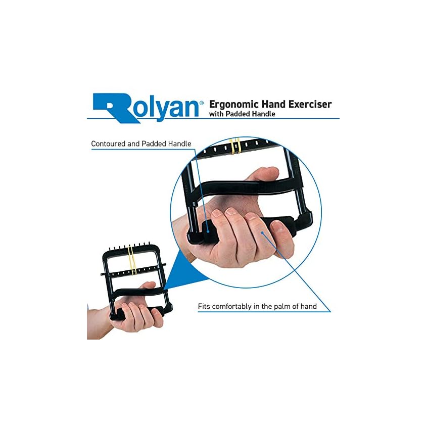 Rolyan Ergonomic Hand Exerciser with Padded Handle, Adjustable Squeeze ...