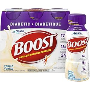 BOOST Diabetic Vanilla Nutritional Supplement Drink, 24 x 237ml: Amazon ...