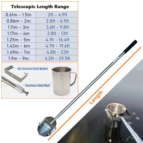 Liquid Sampler Pole Water Sampling Dipper, Water Quality Sampler For ...