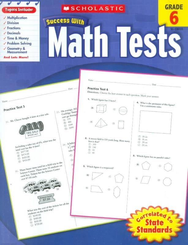 Scholastic Success with Math Tests : Scholastic: Amazon.ca: Books