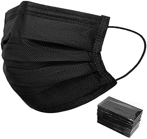 Individually Packaged 50 Pack Black Disposable Face Masks - Unisex Oral ...