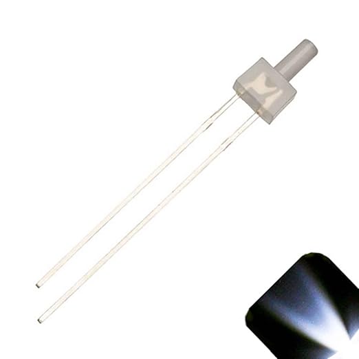 2mm Tower Diffused Cool Clear White LED - Ultra Bright (Pack of 50 ...