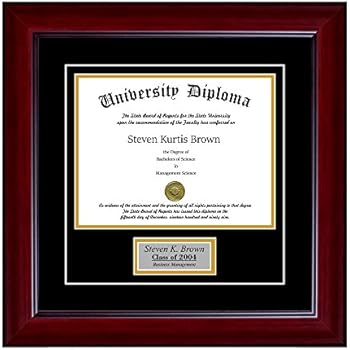 Amazon.com - Personalized Single Diploma Frame with Double Matting for ...
