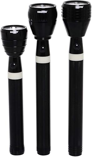 Geepas GFL4606 Family Pack Rechargeable LED Flashlight, Set of 3 price ...
