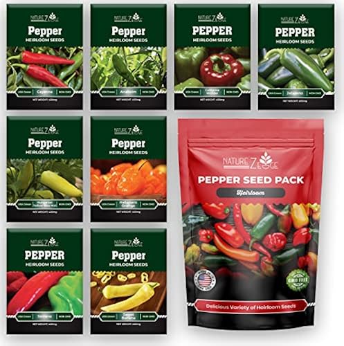 Sweet and Hot Pepper Seeds 8 Varieties Pepper Plant Seeds, Bell Pepper ...