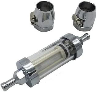Amazon.com: Glass Fuel Filter Stainless Mesh Element 1/4" In & Out ...