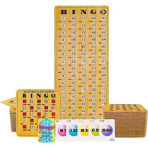 MR CHIPS Jam-Proof Bingo Cards with Sliding Windows, 50 Reusable Bingo ...