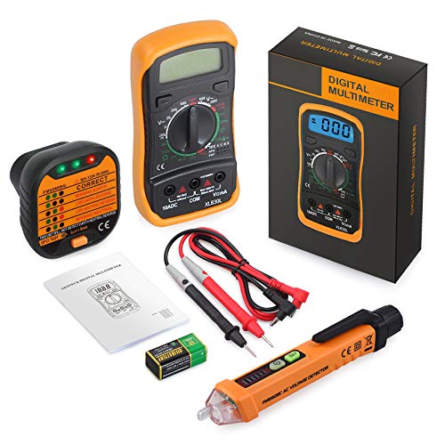 Neoteck Electrical Test Kit, Mini Digital Multimeter + Receptacle ...