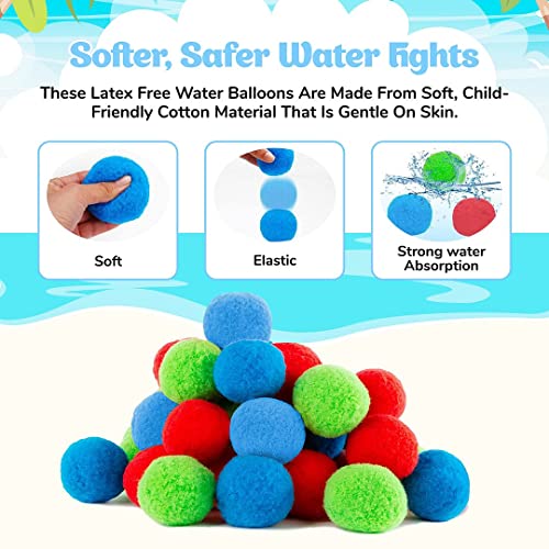 High Bounce 50 Reusable Water Balls, Soaker Water Balls for Outdoor ...