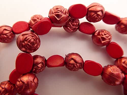 Amazon.com: Carved Red Roses Beads Necklace : Handmade Products