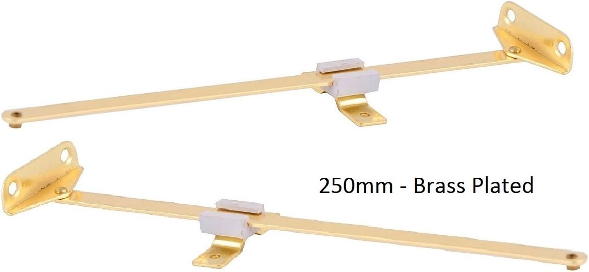 4X Sliding Lid Stay, 240mm Drop Down Flaps Cupboard Doors. Brass/Nickel ...
