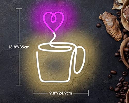 Coffee Cup Neon Signs For Wall Decor, Dimmable Hanging Wall Art LED ...