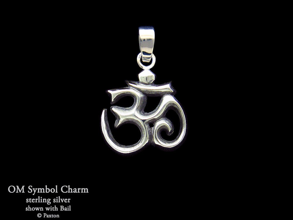 Amazon.com: Om Symbol Charm Om Necklace in Solid Sterling Silver Hand ...