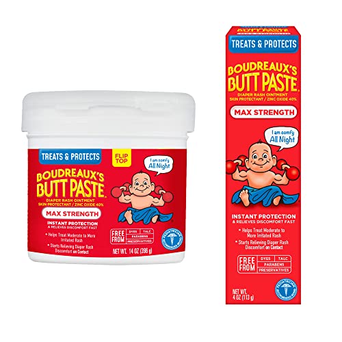 Boudreaux's Butt Paste Diaper Rash Ointment, Maximum Strength, 14 Oz w ...