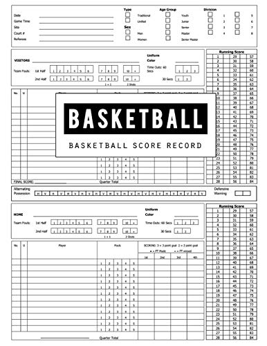 Basketball Score Record: Basketball Game Record Book, Basketball Score Keeper, Fouls, Scoring ...