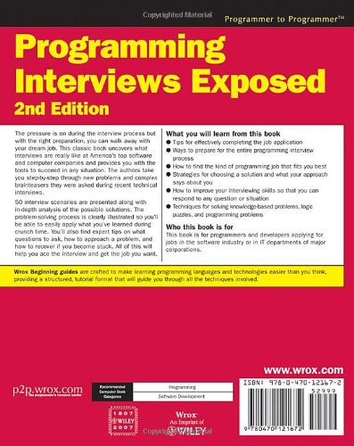 Programming Interviews Exposed: Secrets to Landing Your Next Job, 2nd Edition (Programmer to ...