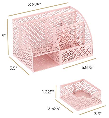 Light Pink Desk Organizer - Cute and Girly Pink Desk Accessories ...