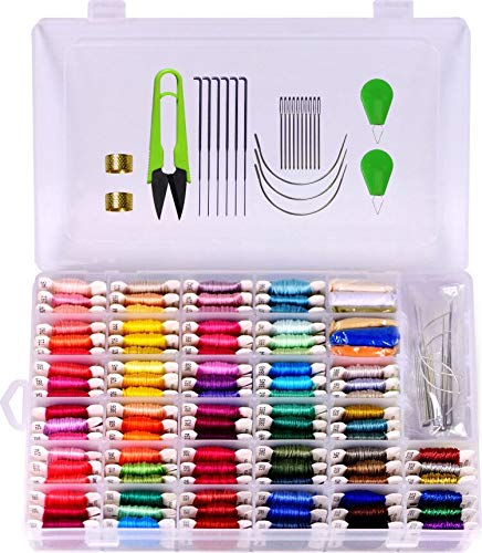 Embroidery Floss with Organizer Storage Box 158 String