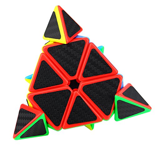 Dreampark Pyramid Speed Cube, Triangle Carbon Fiber Sticker Twisty ...