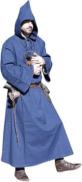 SAY Mittelalter Kutte mit Kapuze | Farbe: blau| Gewandung | LARP ...
