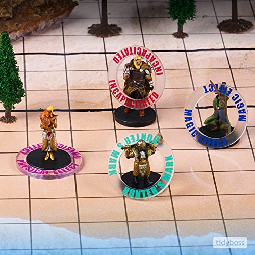 TIDYBOSS DND Accessories Miniatures Acrylic Condition Rings | 96 PCS ...