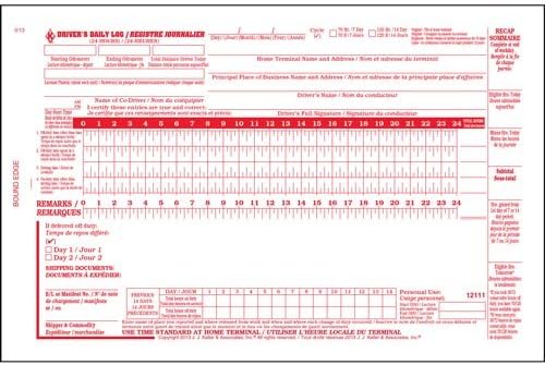 Canadian Driver's Daily Log Book, Bilingual, 2-Ply, w/Carbon, w/Recap ...