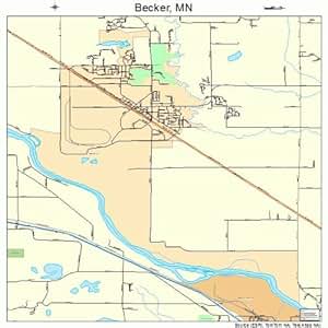 Amazon.com: Large Street & Road Map of Becker, Minnesota MN - Printed ...