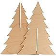 Amazon.com: Wooden Christmas Tree, 17 3/4 Inch Wood Christmas Trees ...