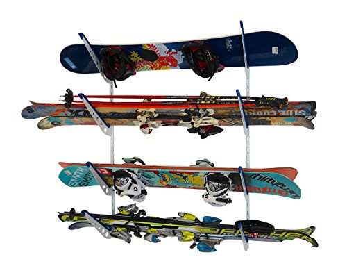 StoreYourBoard Horizontal Multi Ski Wall Rack, Home and Garage Skiing ...