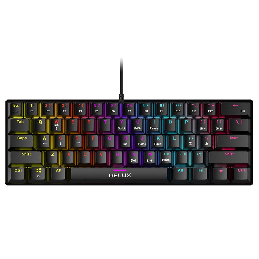 Mua DeLUX 60% Mechanical Keyboard with Clicky Blue Switches, RGB ...