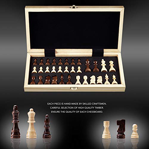 Amerous Chess Set, 12"x12" Folding Wooden Standard Travel International ...