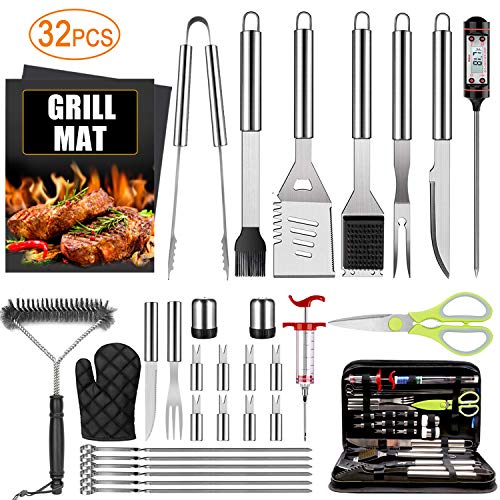 34Pcs Grill Accessories Grilling Gifts for Men, 16 Inches Heavy Duty ...