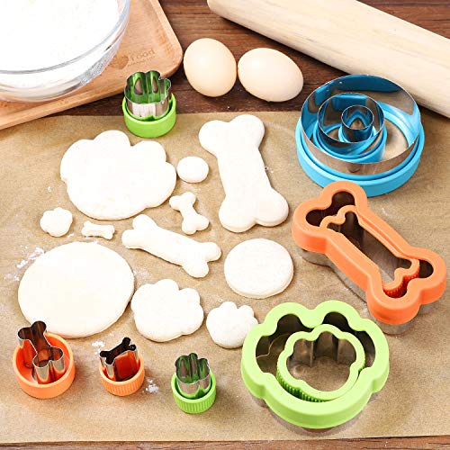 Dog Bone Cookie Cutter set - 4 Dog Bone 4 Footprint 3 Round Biscuit ...