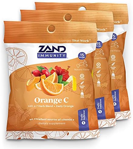 Zand Immunity Orange C HerbaLozenge | Vitamin C Throat Drops w/Soothing ...