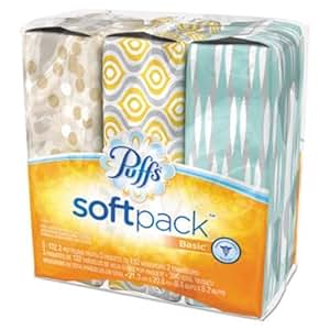 Amazon.com: Puffs Basic Soft Pack Facial Tissues - 132 ct - 3 pk ...