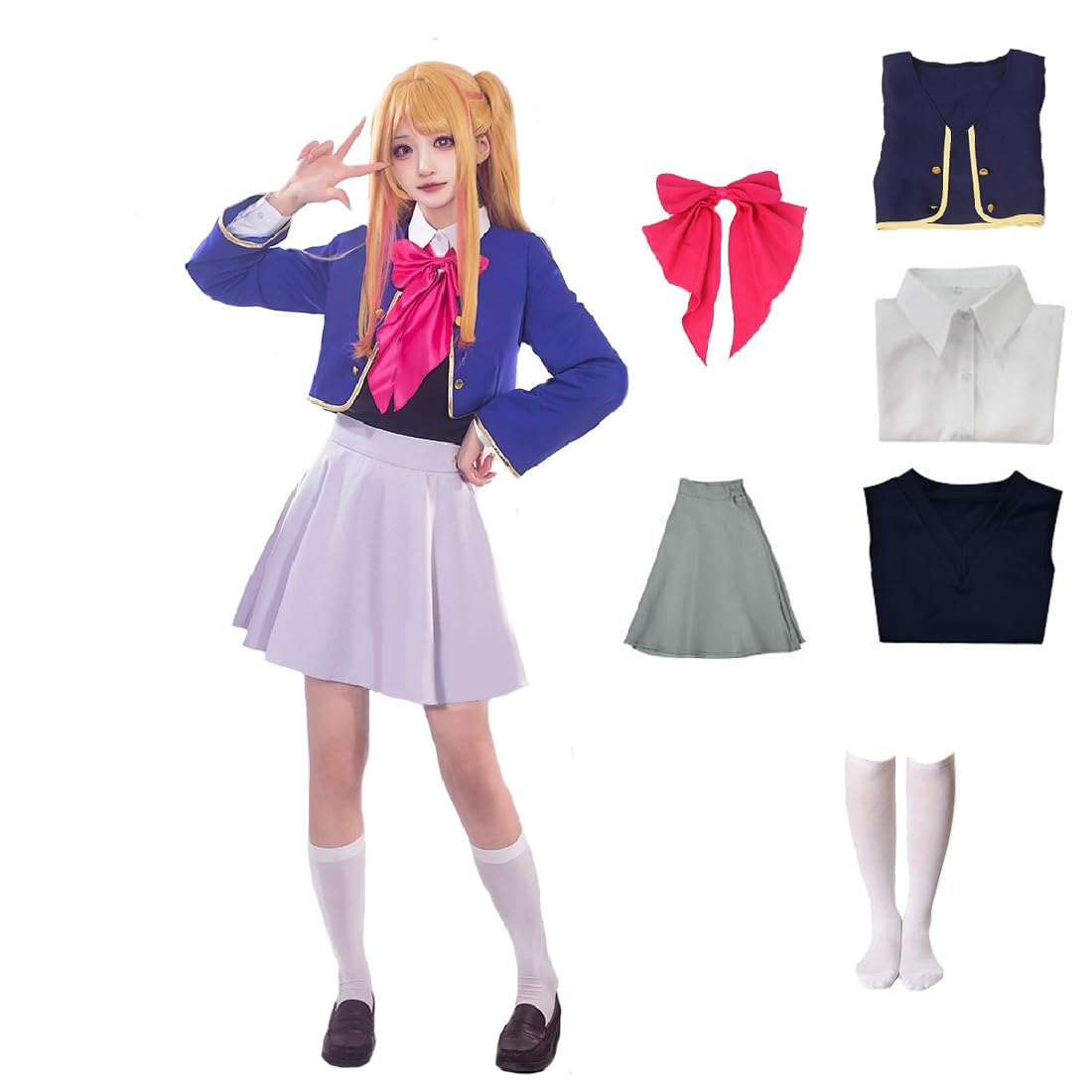 Mua OshiNoKo Ruby Hoshino Aquamarine Cosplay JK Uniform Blue Costume ...