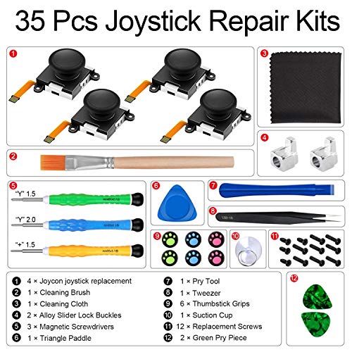 4 Pack Joycon Joystick Replacement 3D Joystick Analog Left/Right Thumb ...