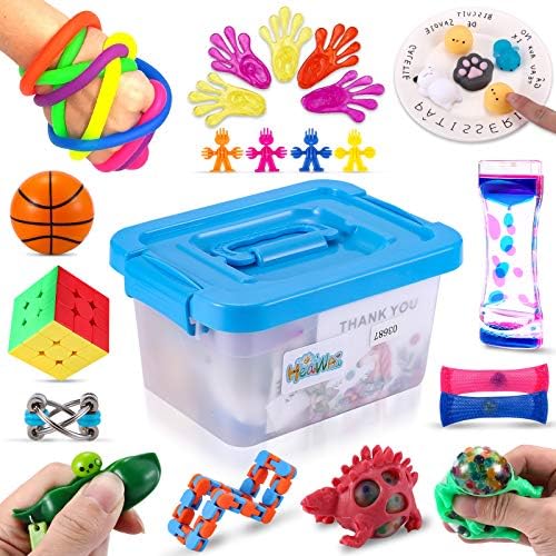 HEAWAA Sensory Fidget Toys 30 Pack Stress Relief and Anti-Anxiety Toy for Kids Adults,Marble and ...