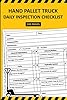 Hand Pallet Truck Daily Inspection Checklist: Hand Pallet Jack Pre-Use ...
