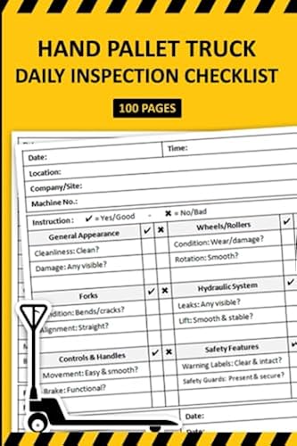 Hand Pallet Truck Daily Inspection Checklist: Hand Pallet Jack Pre-Use ...