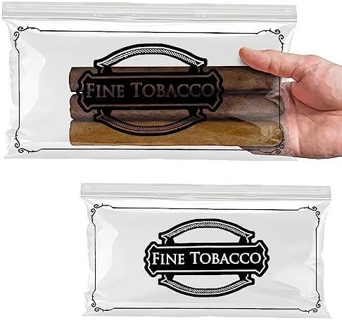 APQ Supply Clear Printed Fine Tobacco" Cigar Bags Plastic, 10 x 5 ...