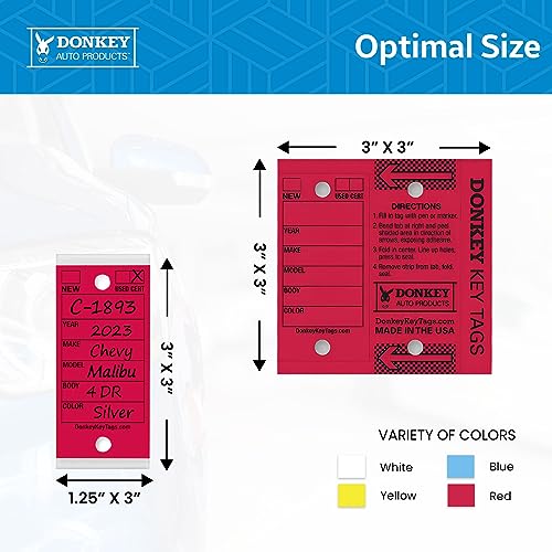 Donkey Key Tags, Self-Protecting, Laminated (250 Tags Per Box With ...