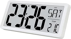 Amazon.com: TXL Large Digital Day Wall Clock, Custom 8 Languages ...