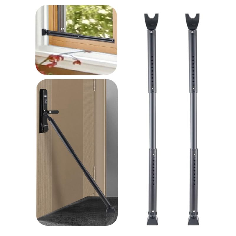 HoneSecur 2 Pack 2-in-1 Door Security Bar & Sliding Patio Door Stopper ...