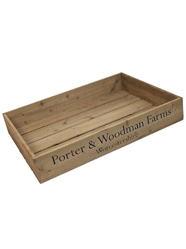 Wooden Rustic Tray - Large (Pack of 3): Amazon.co.uk: Kitchen & Home