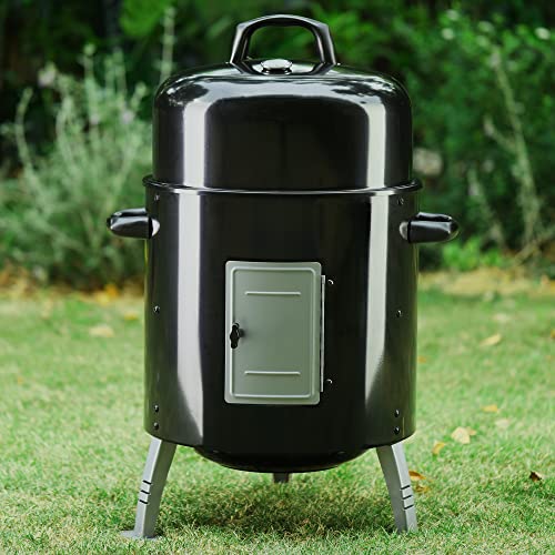 Captiva Designs 17-Inch Outdoor Vertical Smoker, Wood Chunks Smoker ...
